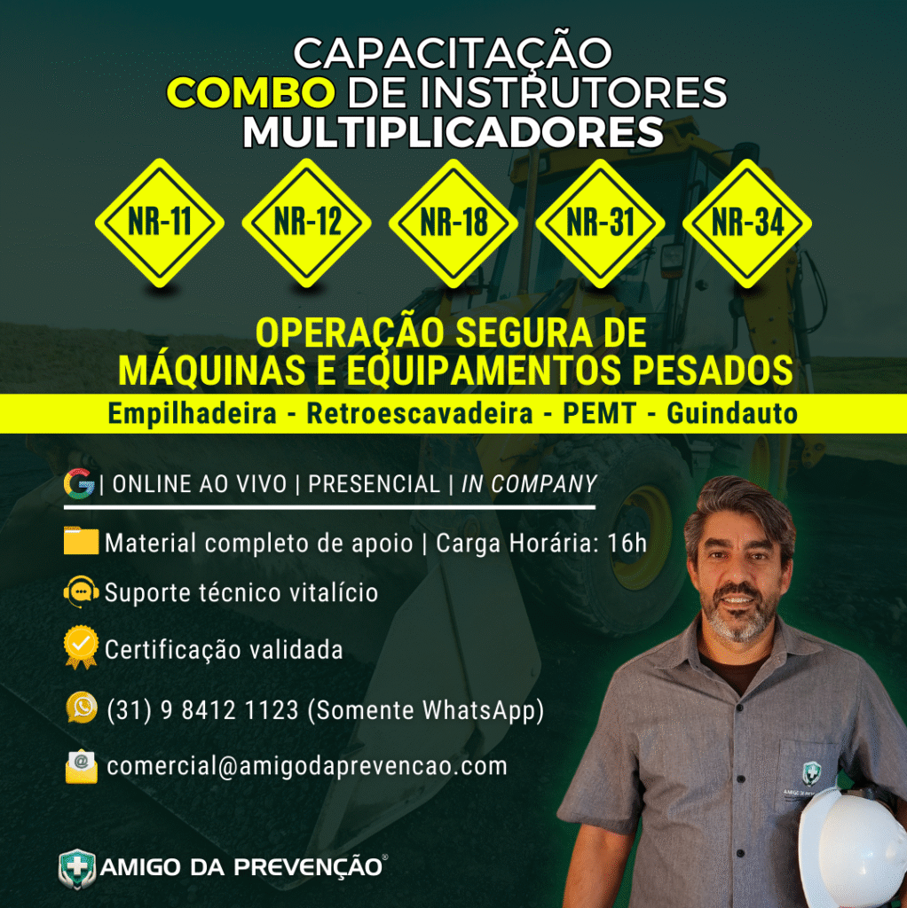 Combo Capacitação de Instrutores (NR-11, NR-12, NR-18, NR-31, NR-34 ...
